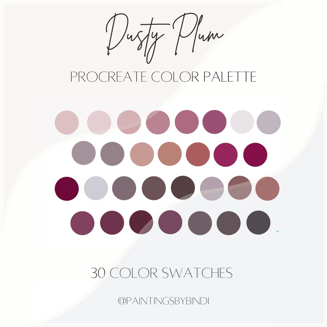 Dusty Plum Procreate Color Palette | 30 Color Swatches | iPad ...