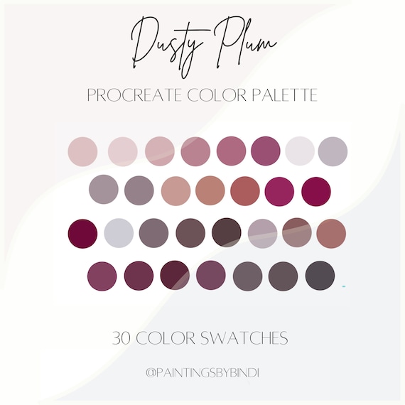 Dusty Plum Procreate Color Palette 30 Color Swatches Ipad - Etsy