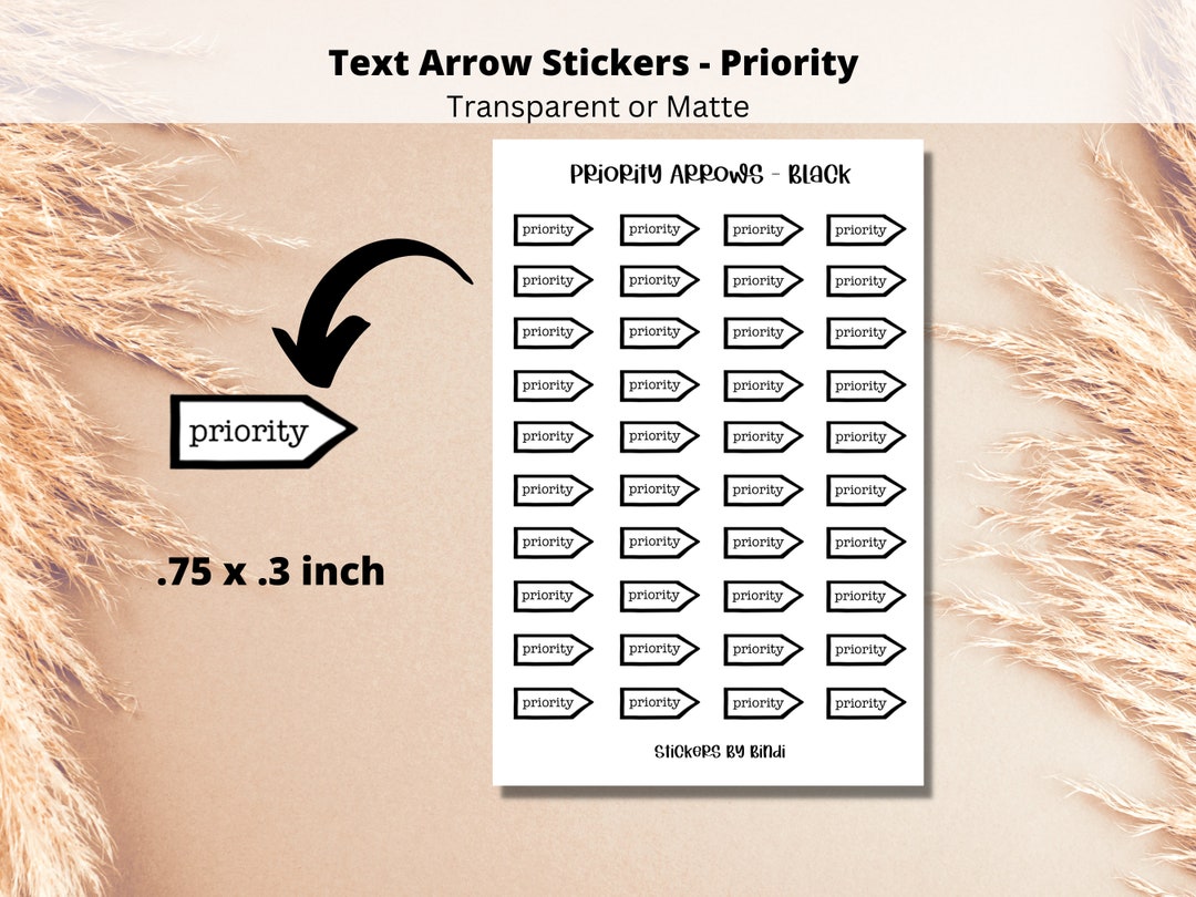 Priority Arrow Stickers | Arrow Planner Stickers | Functional Stickers ...