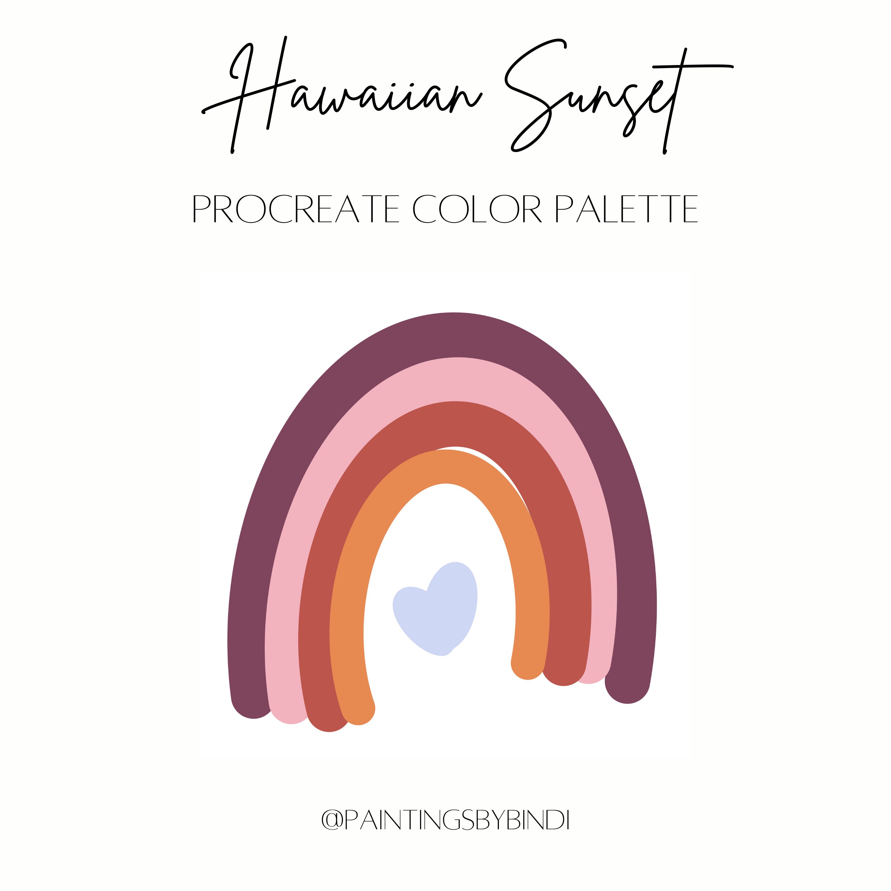 Hawaiian Sunset Procreate Color Palette 30 Color Swatches Etsy Australia