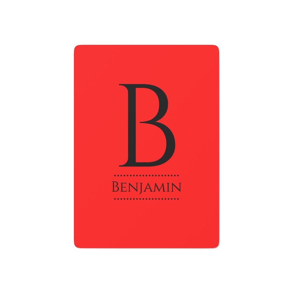 Red Custom Monogram Playing Cards Initial Playing Cards - Etsy
