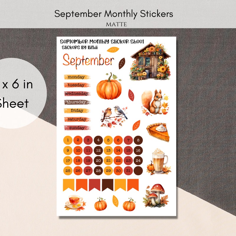 September Cover Sticker - Etsy