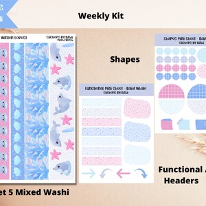 Baby Whale Journal Kit Stickers Vertical Layout Planner Stickers Bujo ...