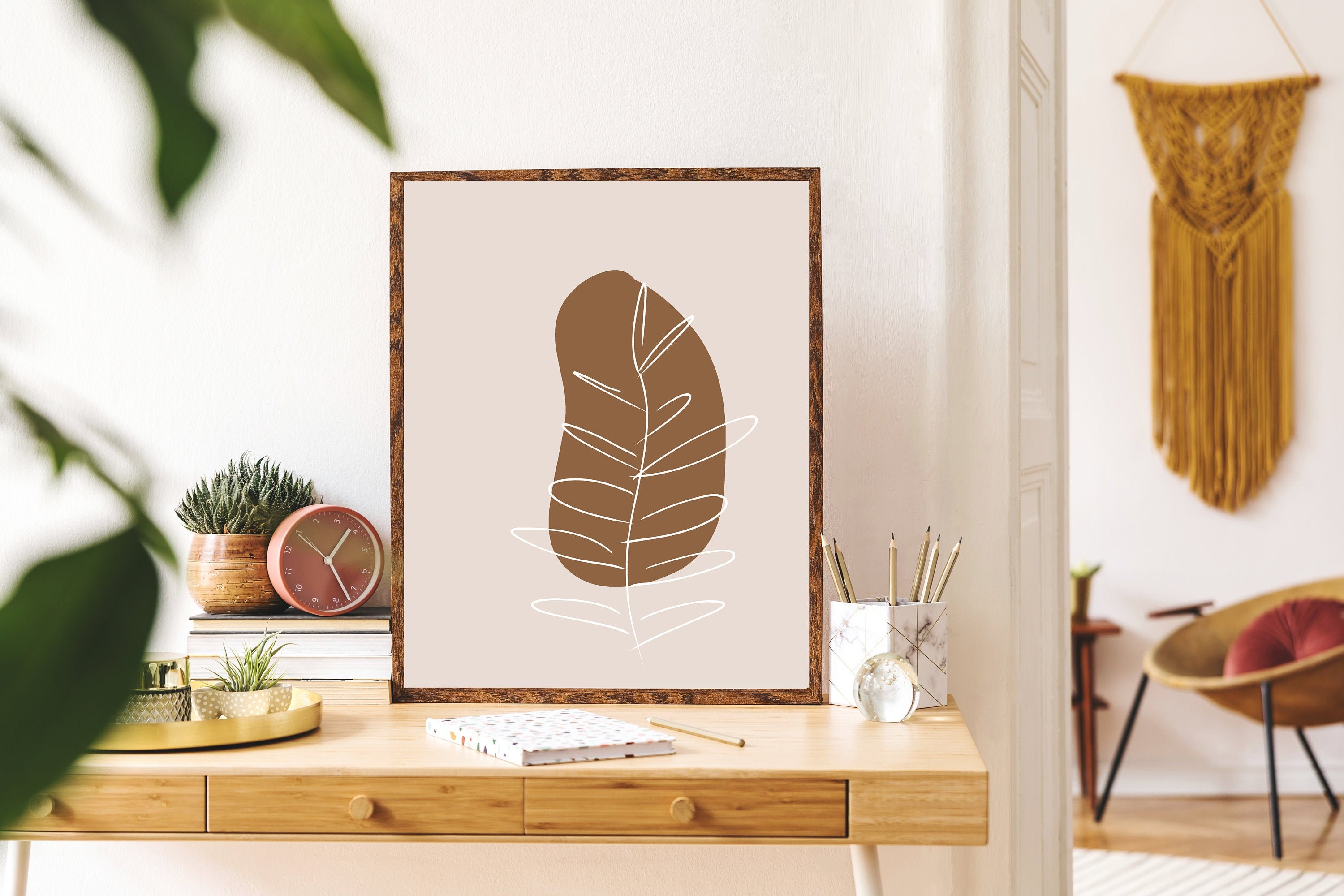 Boho Botanical Art Instant Download Neutral Colors Brown - Etsy