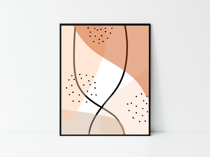 Abstract Boho Lines and Dots Printable Art Neutral Colors - Etsy