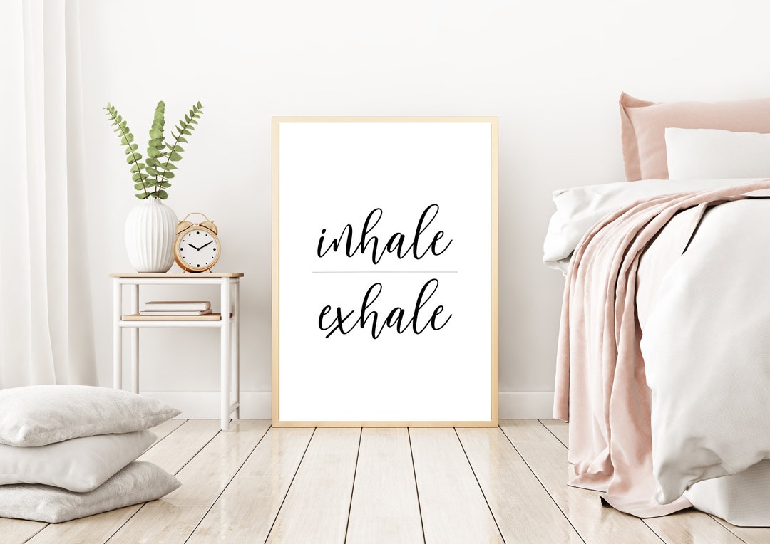 Inhale Exhale Instant Download Printable Art Minimalist Cursive ...