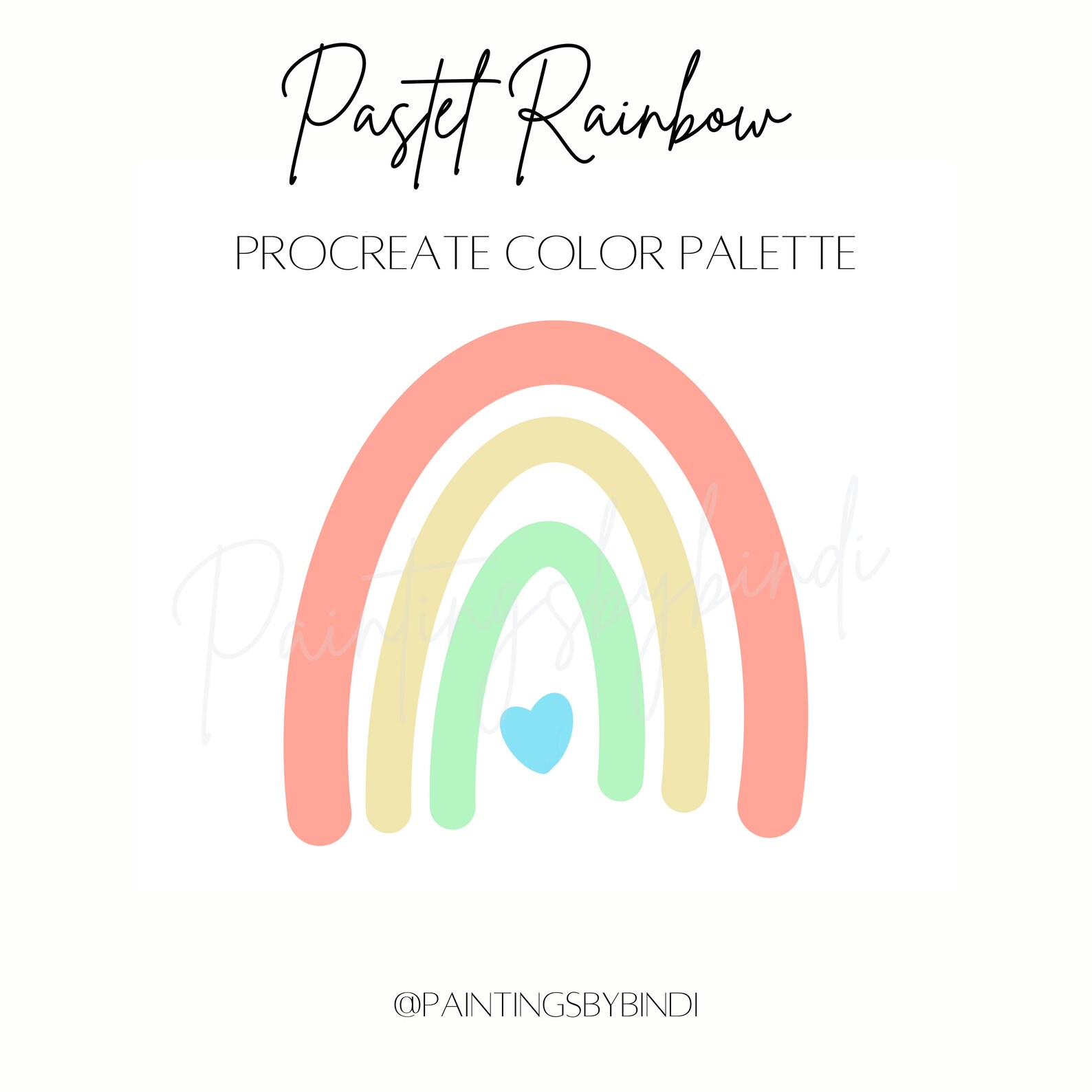 Pastel Rainbow Procreate Color Palette 30 Color Swatches - Etsy