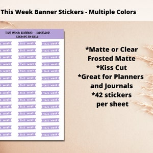 Small This Week Banner Stickers - Multiple Colors | This Week Planner ...