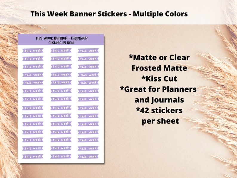 Small This Week Banner Stickers Multiple Colors This Week - Etsy