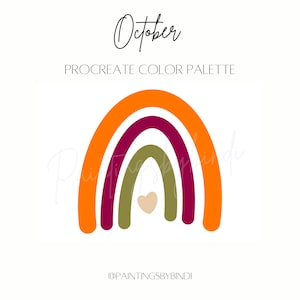 October Procreate Color Palette | 30 Color Swatches | iPad Illustration ...