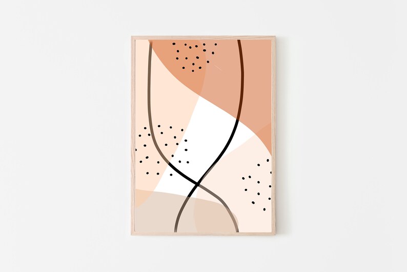 Abstract Boho Lines and Dots Printable Art Neutral Colors - Etsy