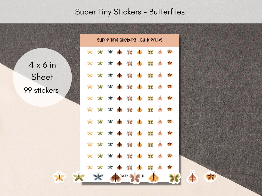 Butterflies Tiny Stickers | Cute Planner Stickers | Teeny Assorted ...