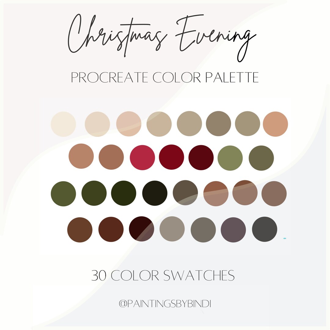 Christmas Evening Procreate Color Palette | 30 Color Swatches | iPad ...