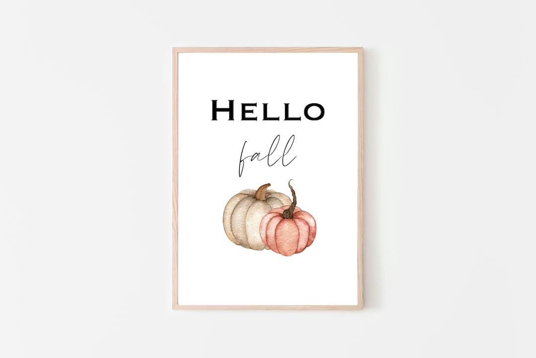 Hello Fall Wall Decor | Fall Pumpkins Printable Art | Minimalist ...