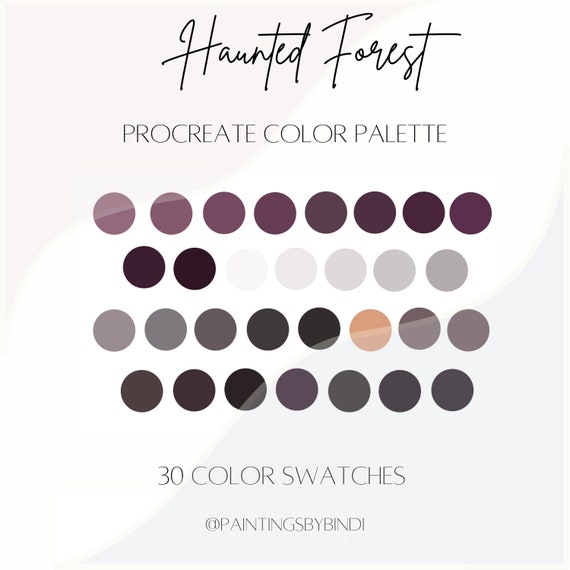 Haunted Forest Procreate Color Palette 30 Color Swatches - Etsy
