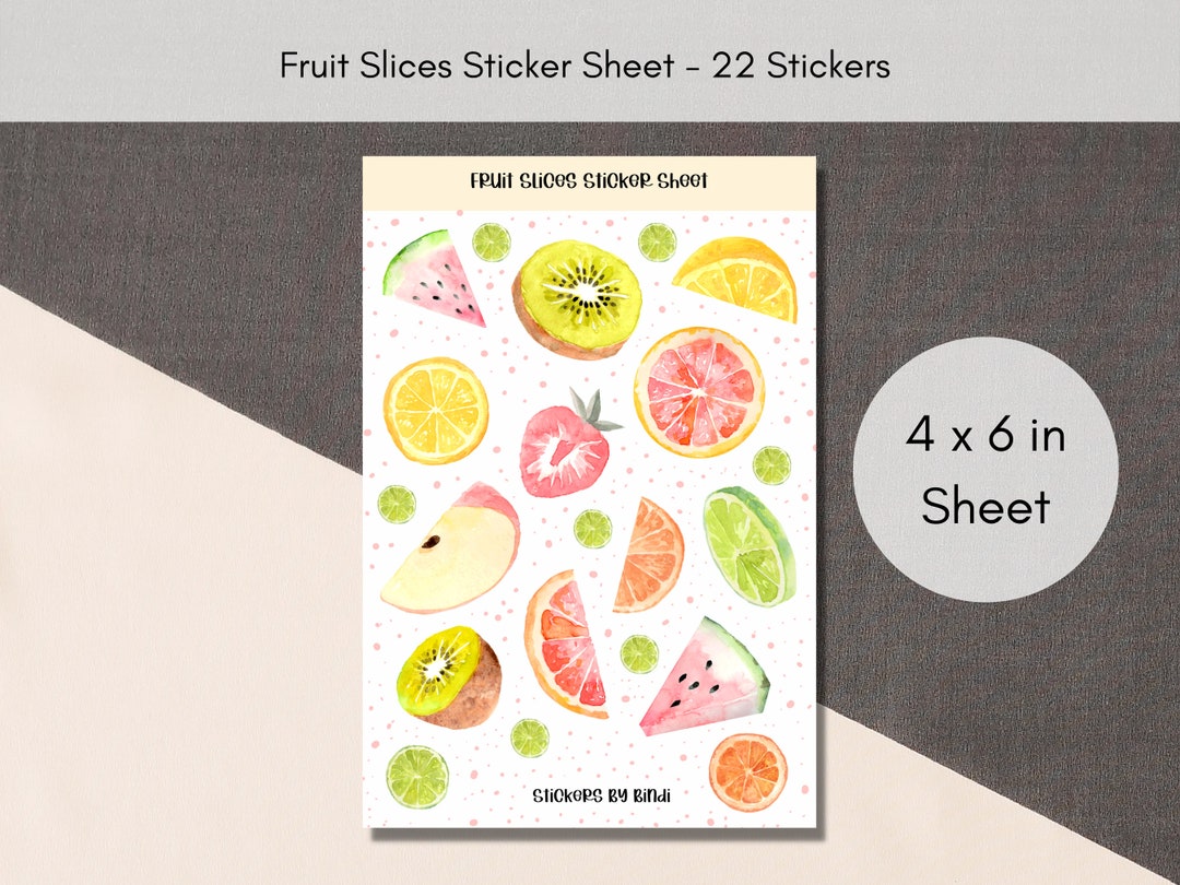 Fruit Slices Sticker Sheet Summer Planner Stickers Assorted Fruit ...