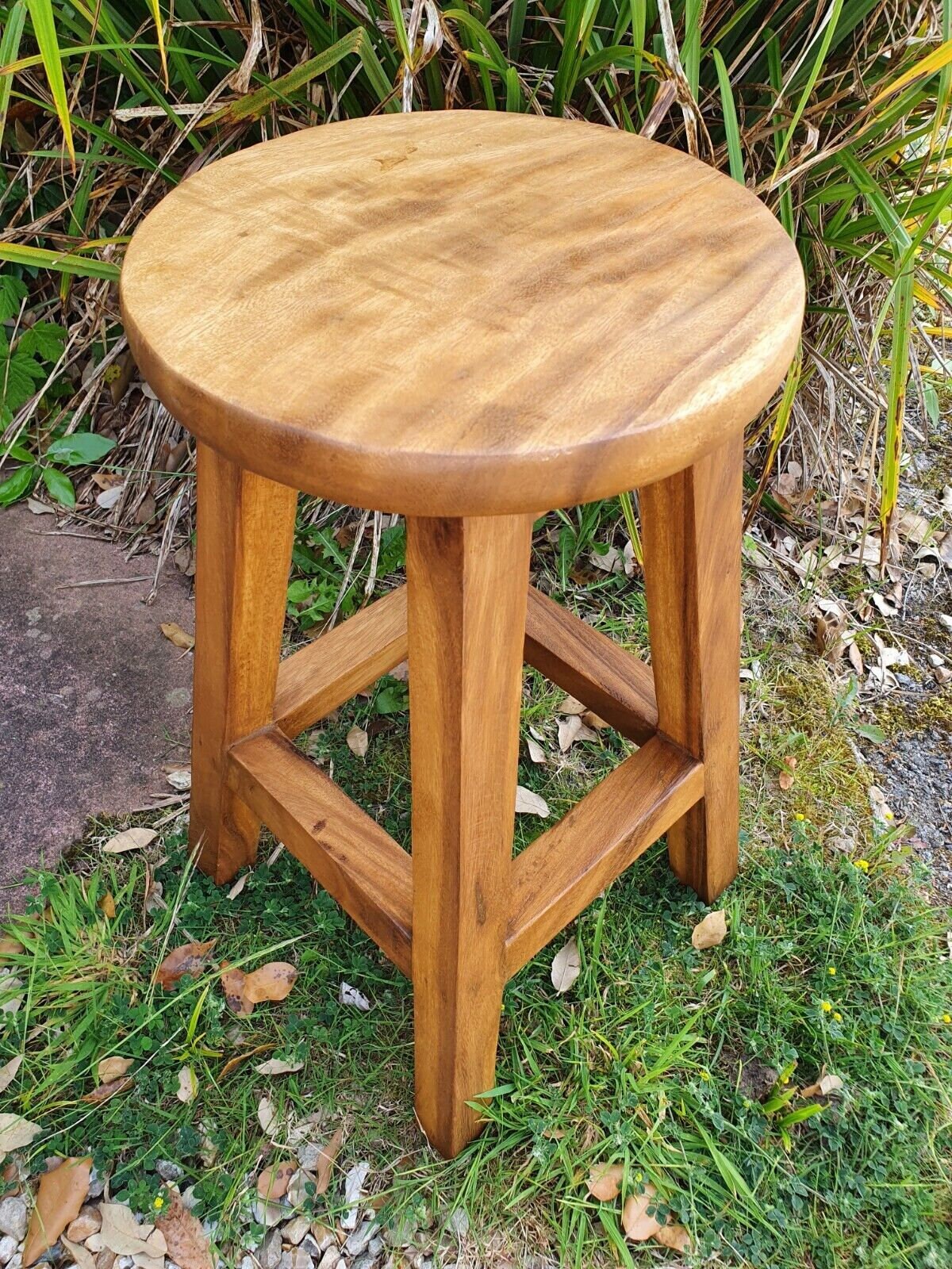 Tall Stool Side Table Solid Wood Hand Carvedlamp Table - Etsy UK