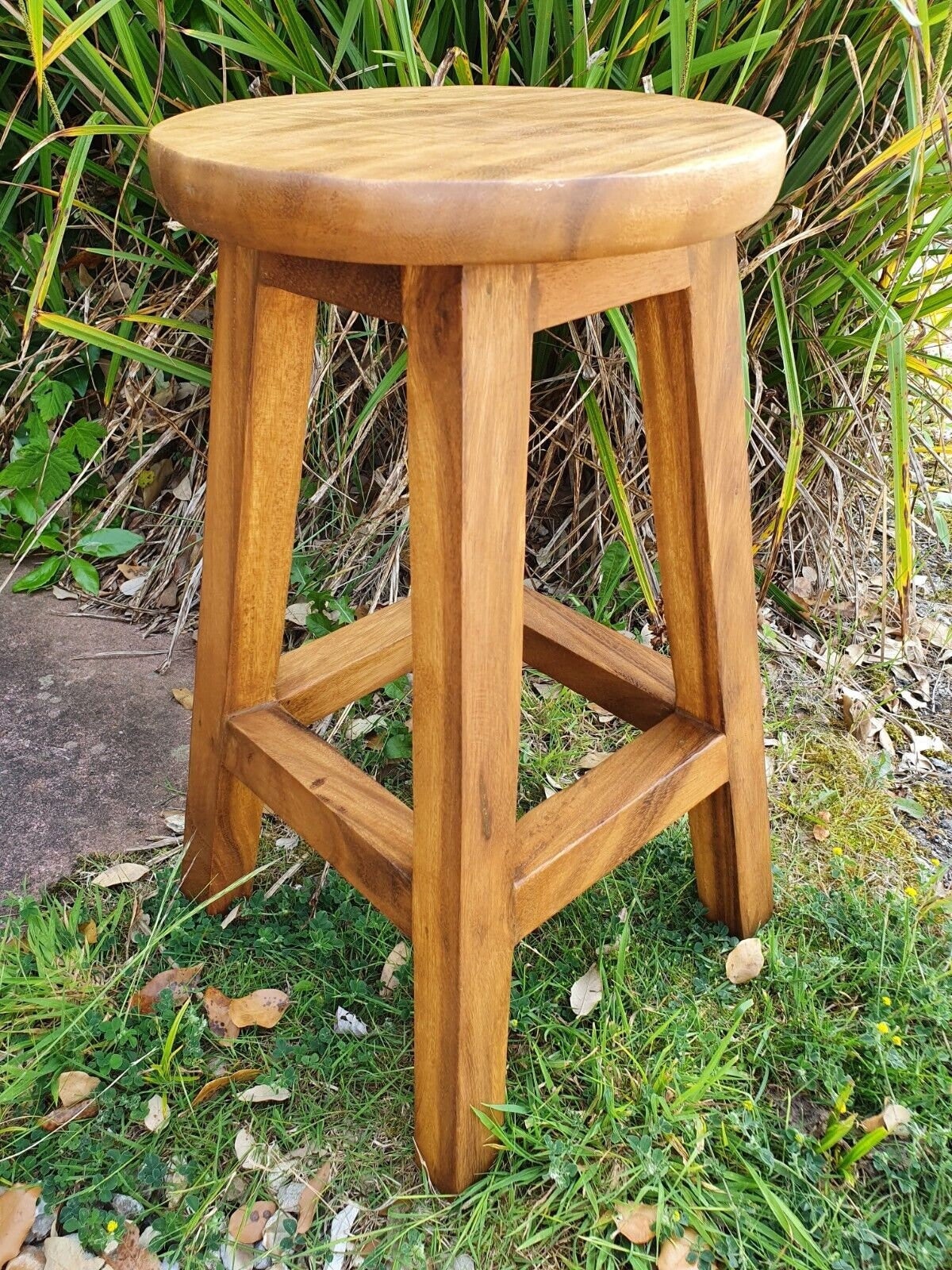 Tall Stool Side Table Solid Wood Hand Carvedlamp Table - Etsy UK