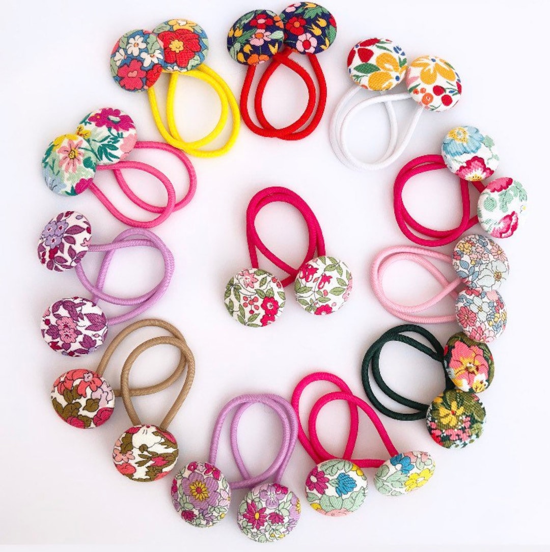 Liberty Hair Bobbles, Girls Hair Bands Button Hair Bobbles, Floral ...