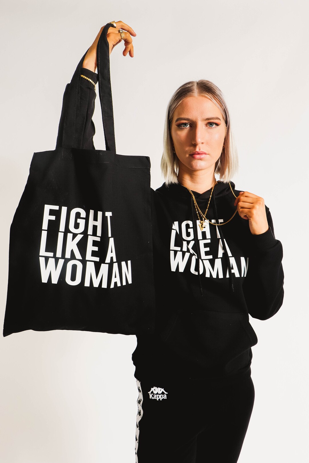 Fight Like a Woman Totebag. Future is Female, Womens Rights, Black Bag ...