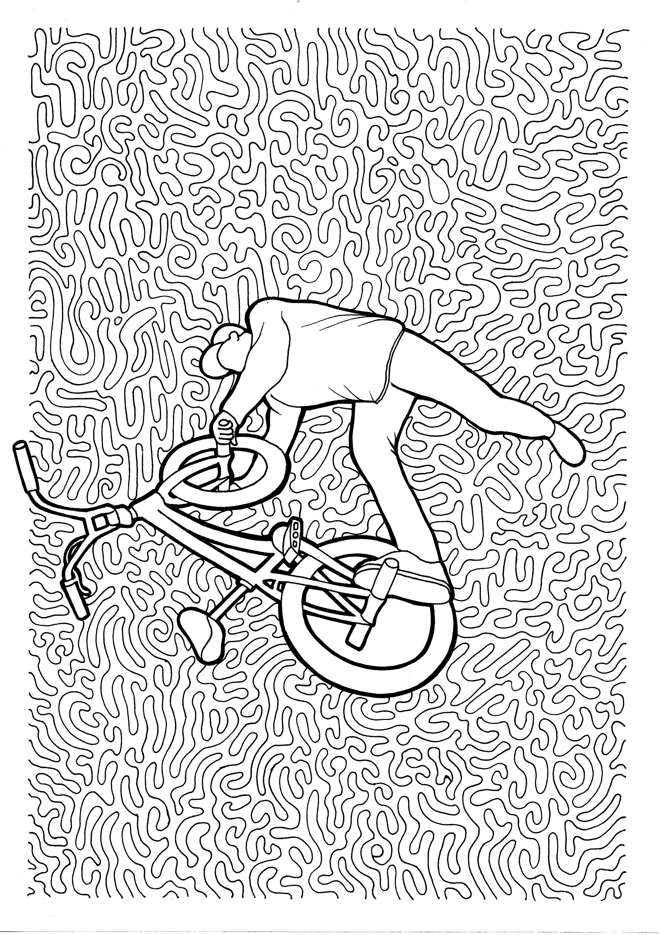 Upside Down BMX Flatland PDF Zentangle Coloring Page - Etsy