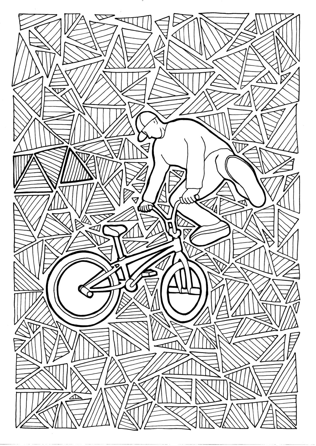 Whopper - BMX Flatland - Extreme Sports - PDF Zentangle Coloring Page ...
