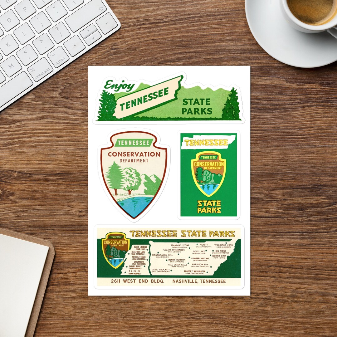 Tennessee State Parks Vintage Sticker Sheet Old Logos - Etsy