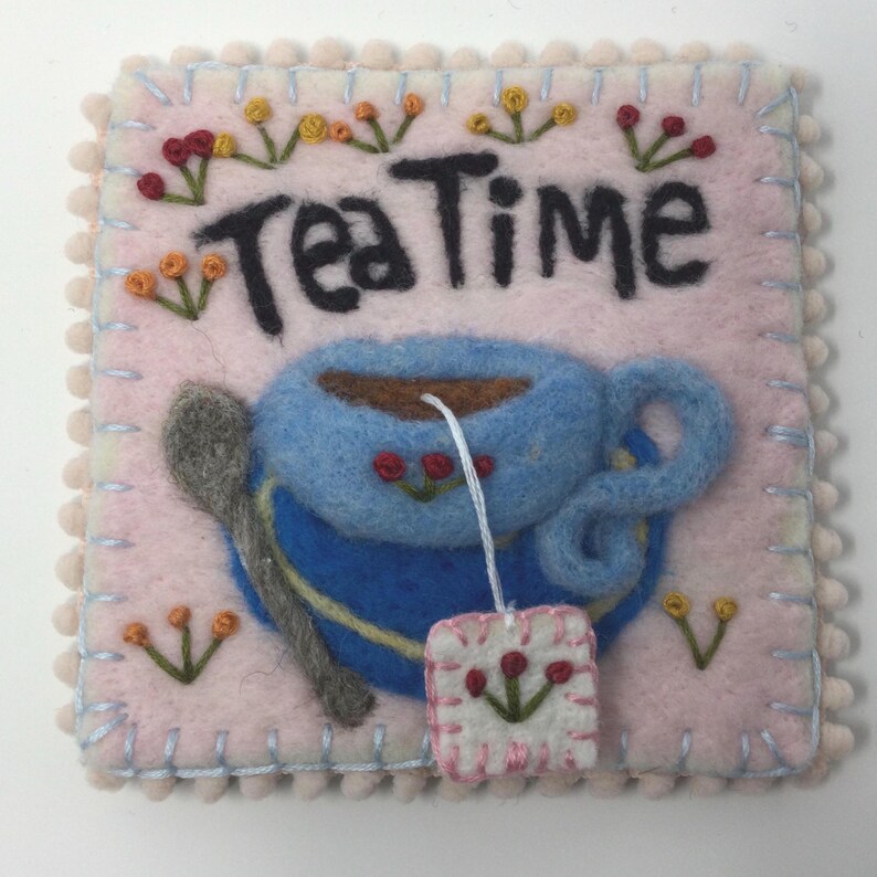 Tea Cup Needle Felted Painting - Etsy