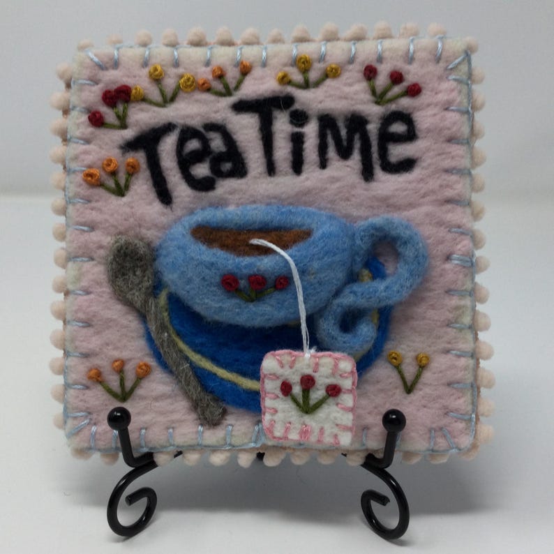 Tea Cup Needle Felted Painting - Etsy