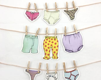 Underwear sticker | Etsy