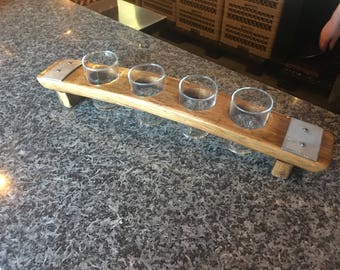 Beer Flight Tray Made From Reclaimed Whiskey Barrel Stave 5