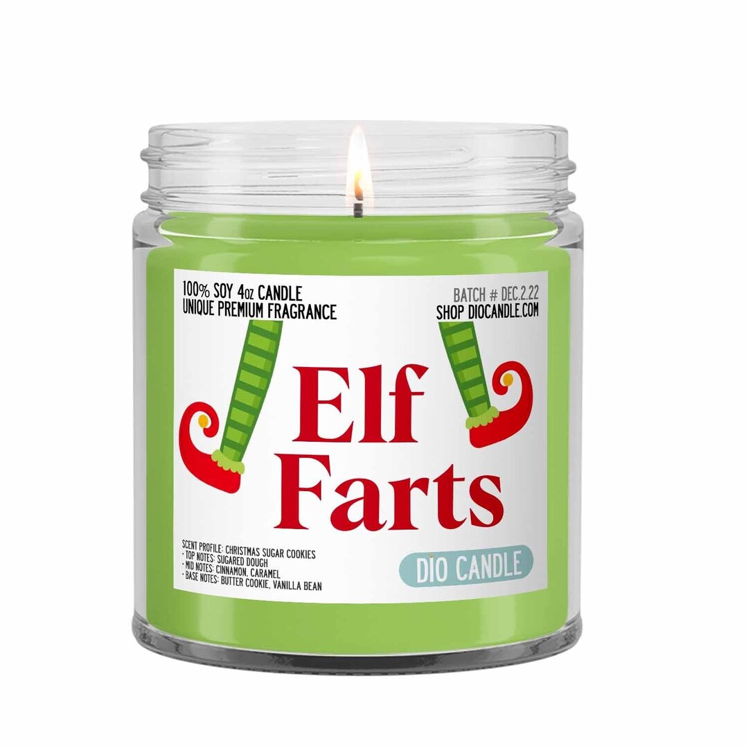 Christmas Candle Elf Farts Scented Smells Like Christmas Sugar Cookies ...