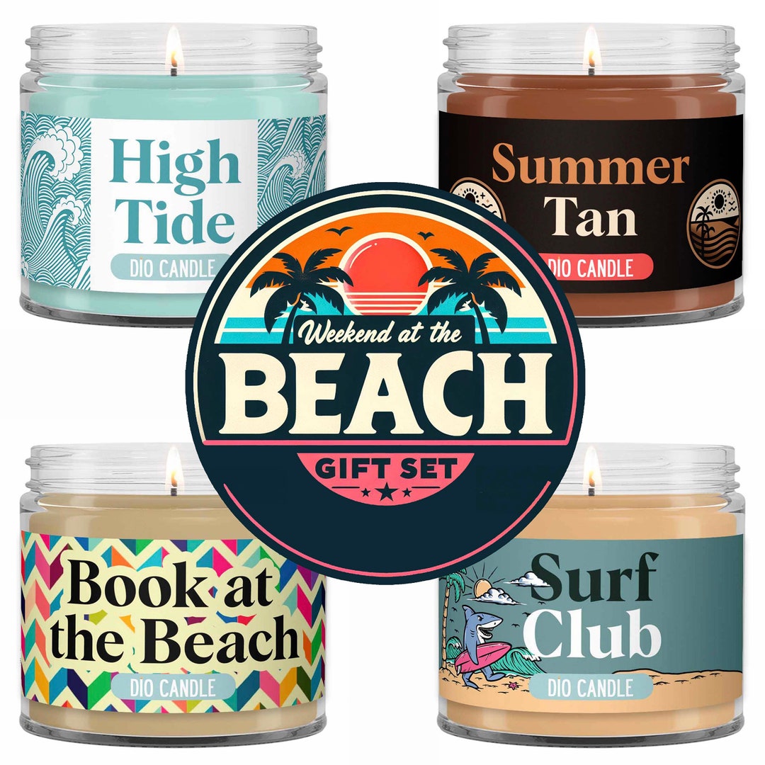 Candle Gift Set: Weekend at the Beach Scents - Natural Soy Wax - Etsy
