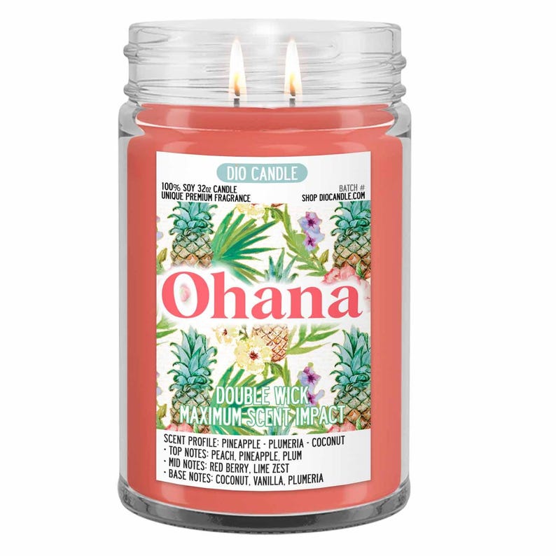 Hawaiian Ohana Scented Soy Candle - Unique Scent by Dio Candle - #1 for ...