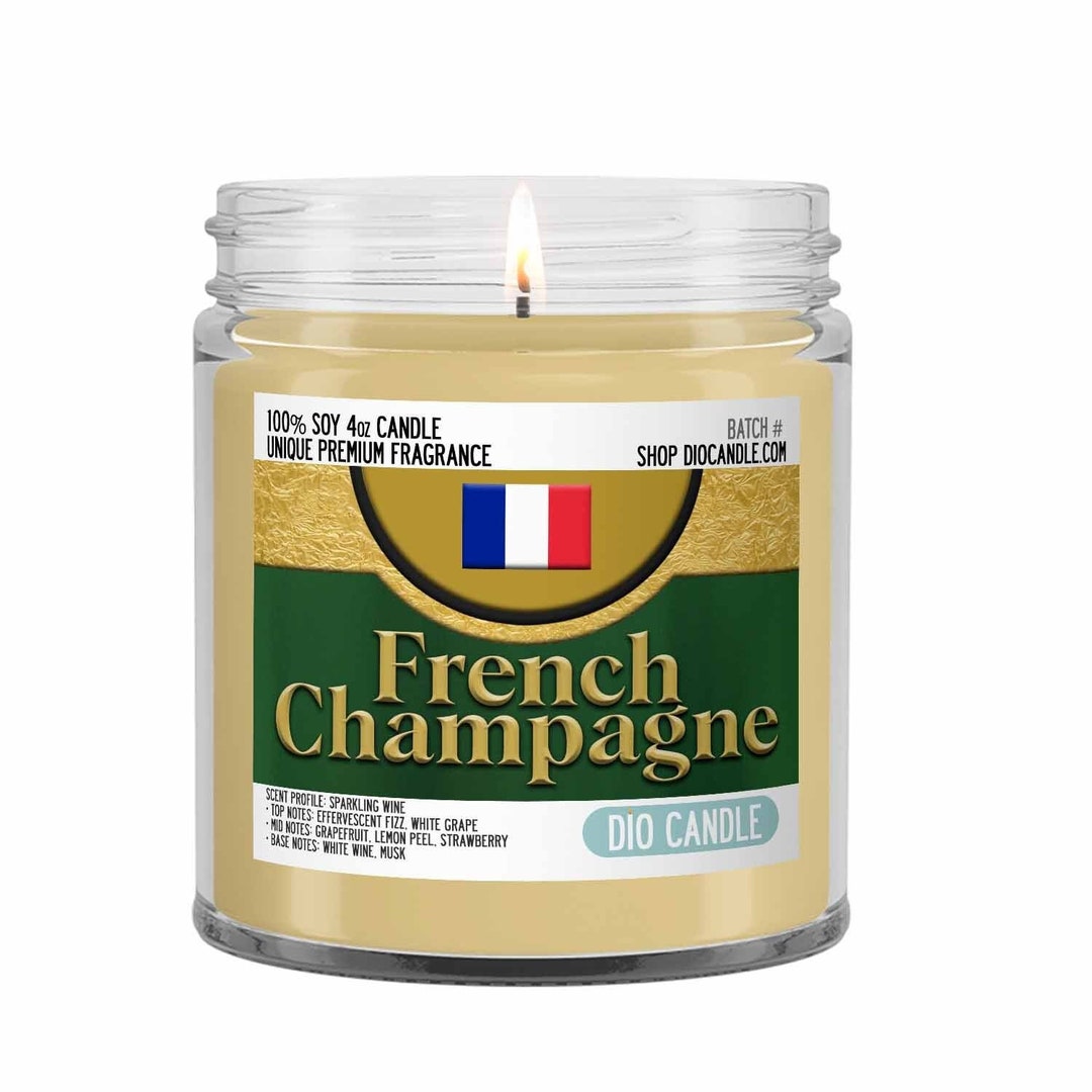 French Champagne Scented Candle - Smells Like Sparkling Wine - Dio ...