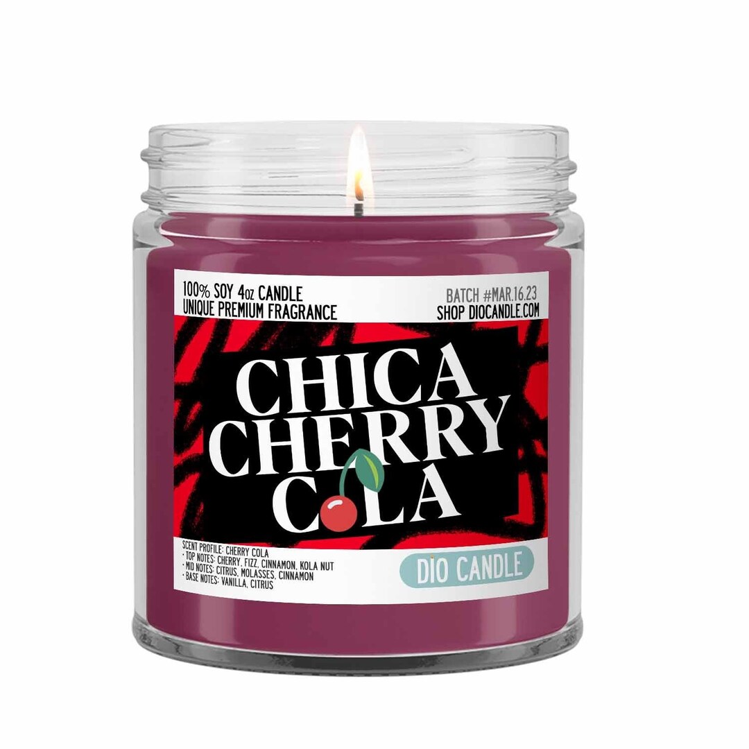 Chica Cherry Cola Scented Candle - Smells Like the Soda Pop - Dio ...