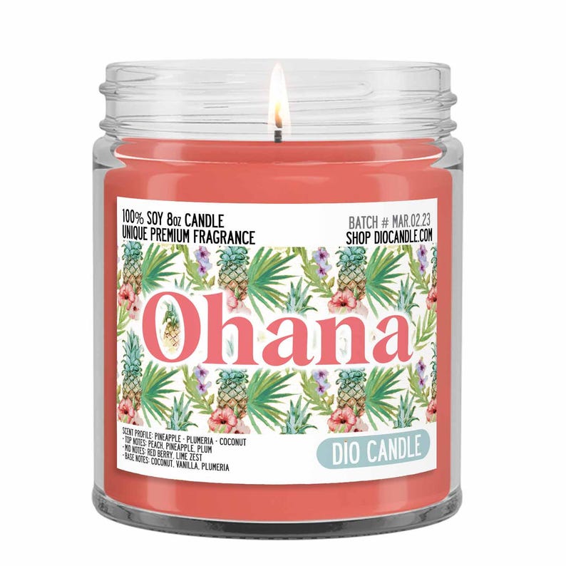 Hawaiian Ohana Scented Soy Candle - Unique Scent by Dio Candle - #1 for ...