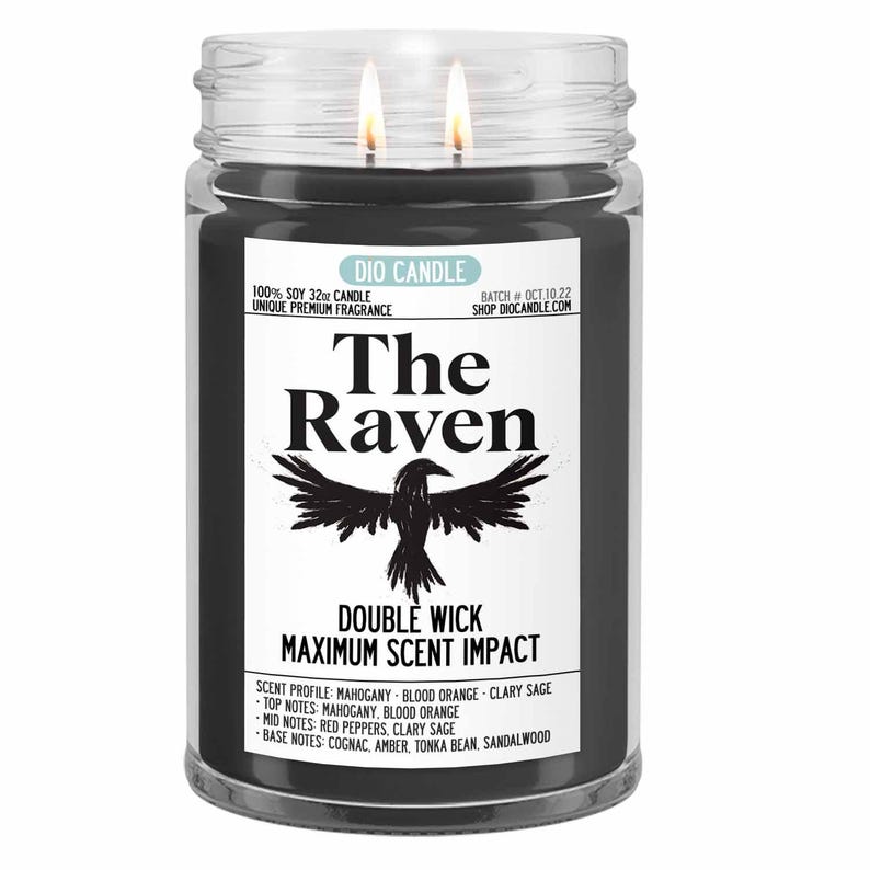 Raven Scented Soy Candle - Unique Scent by Dio Candle - #1 for Great ...