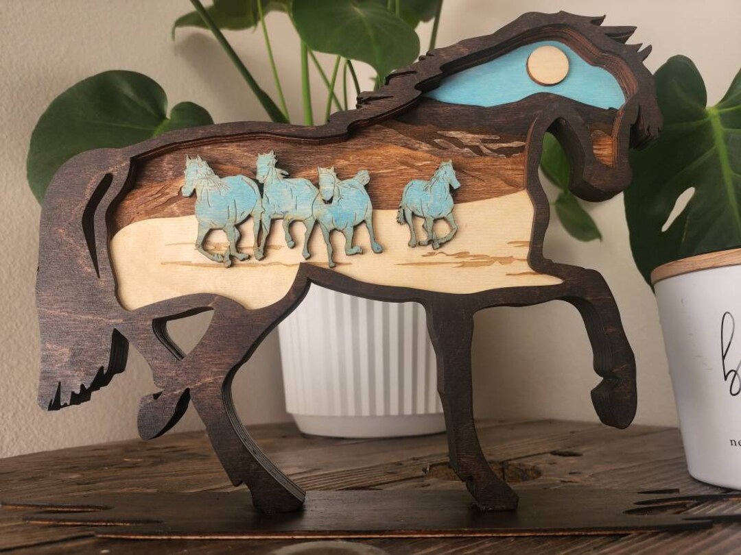 Layered Horse Art, Horse, Stained Horse Layered Art - Etsy