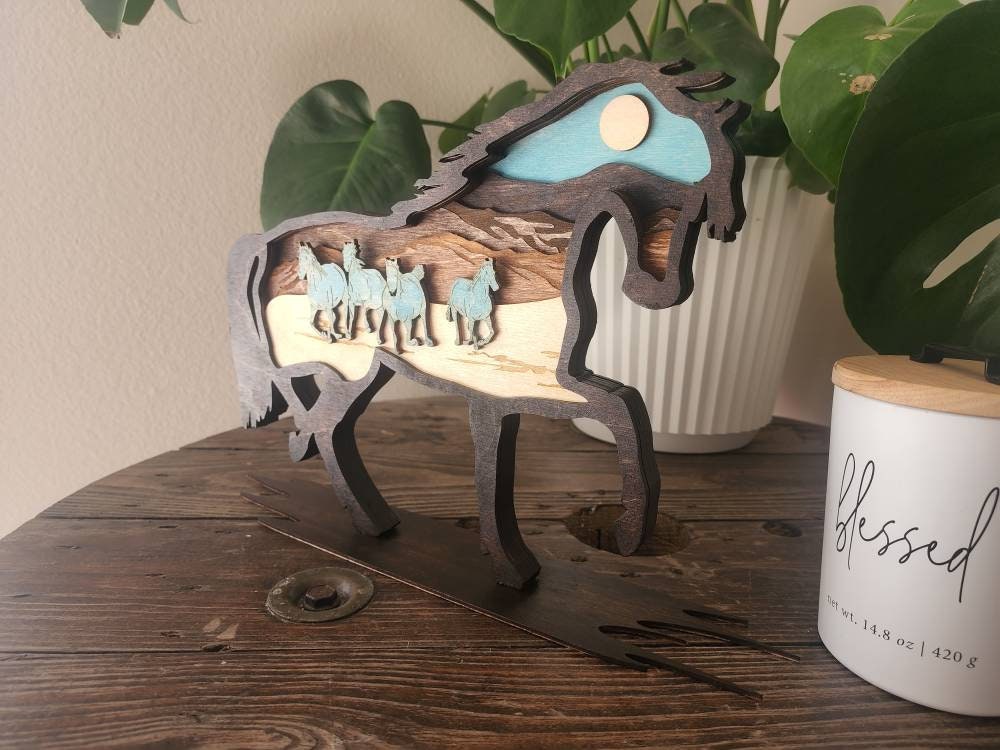 Layered Horse Art, Horse, Stained Horse Layered Art - Etsy