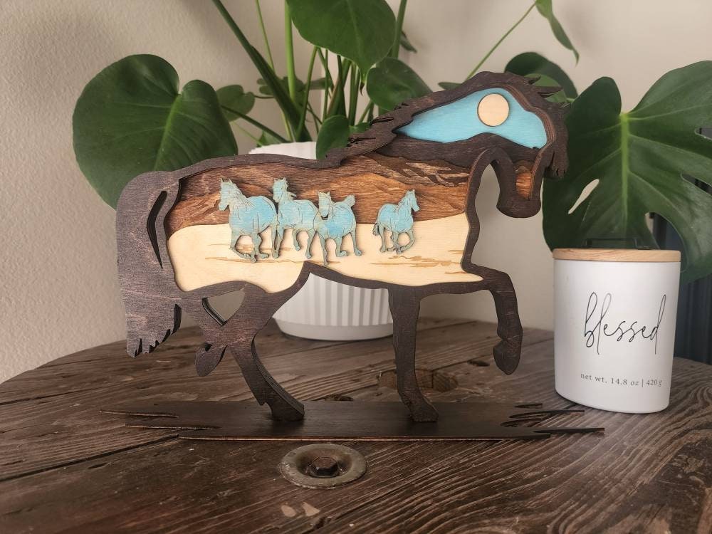 Layered Horse Art, Horse, Stained Horse Layered Art - Etsy