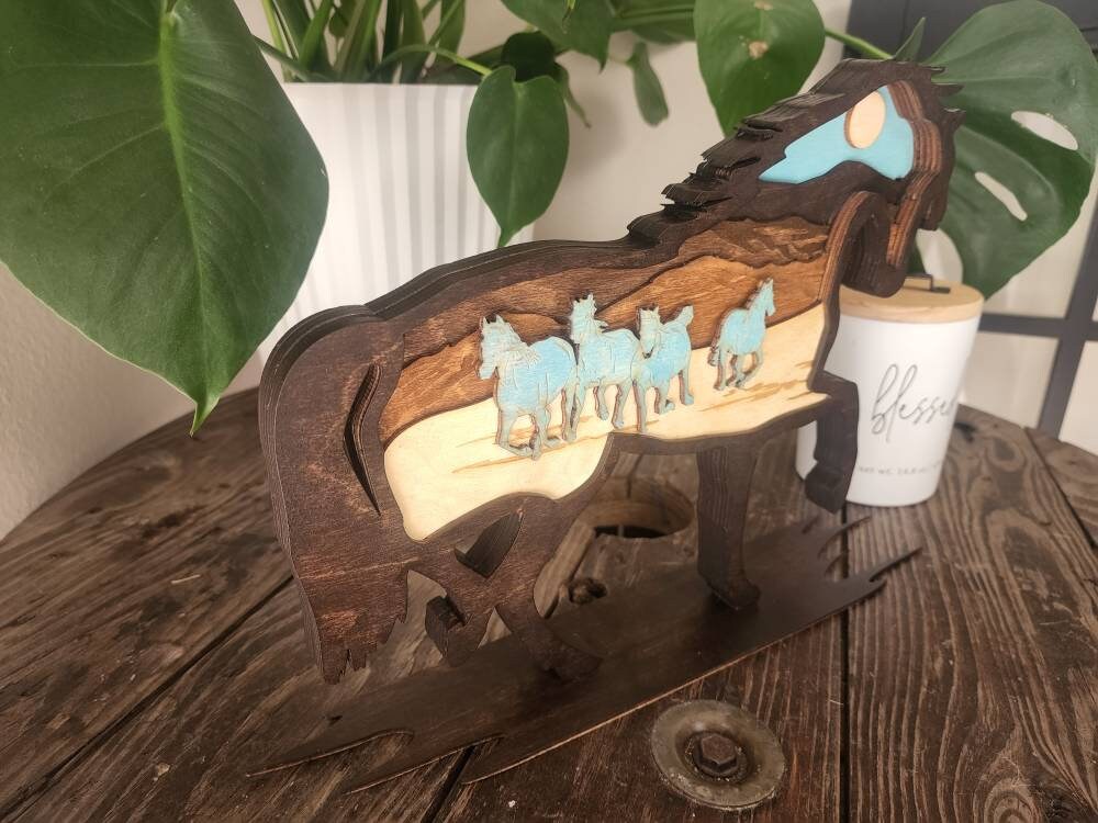 Layered Horse Art, Horse, Stained Horse Layered Art - Etsy