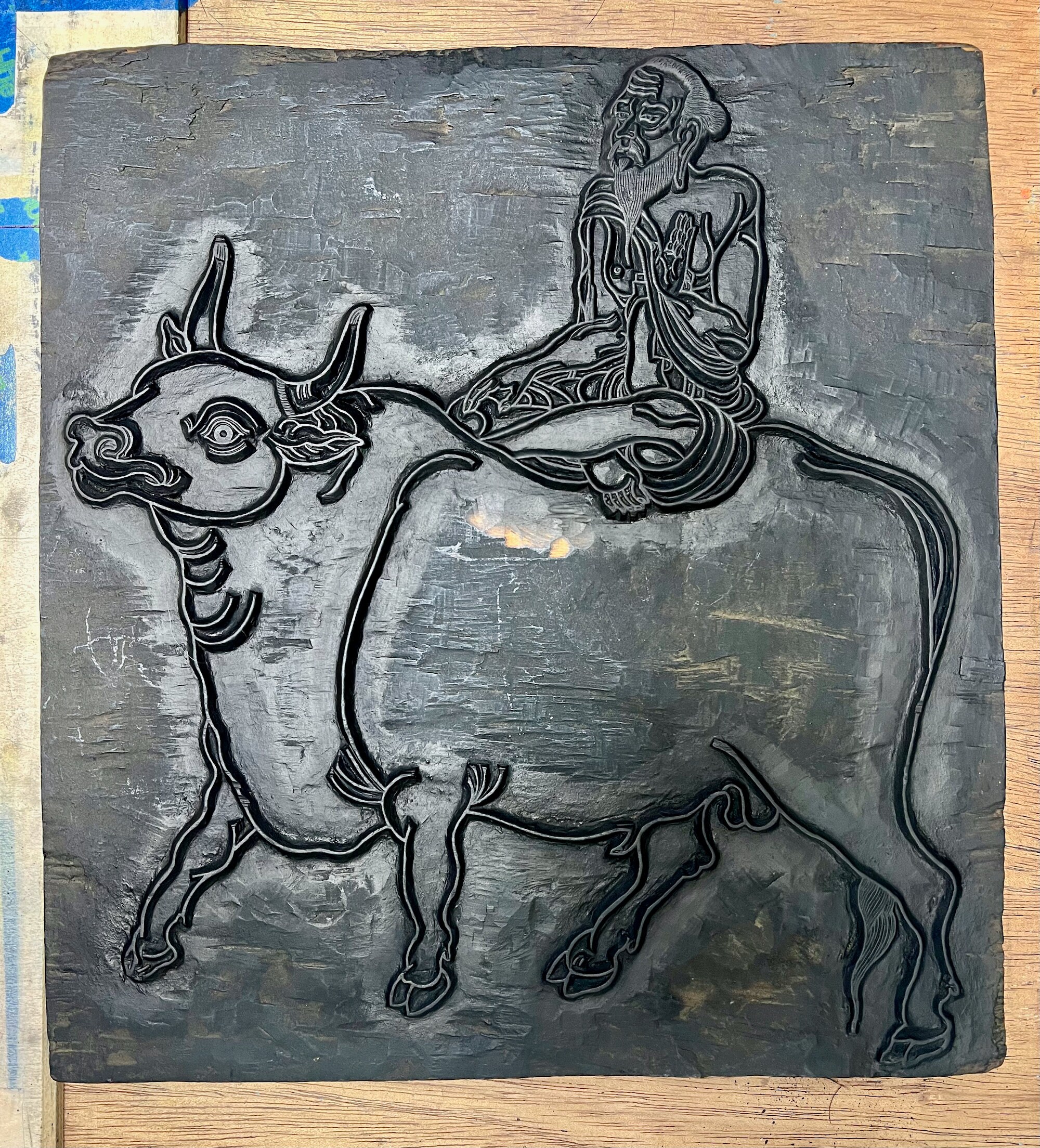 Riding The Bull, Zen Story, Vintage Woodblock, Sage Riding Bull ...