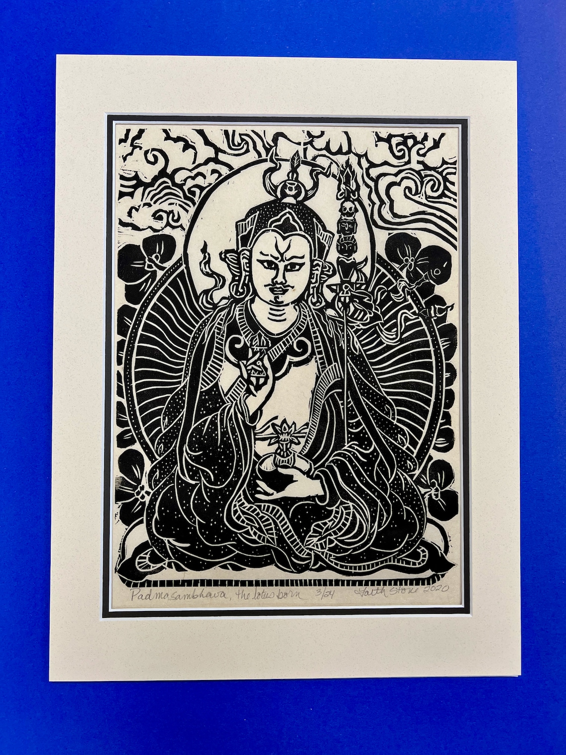 Padmasambhava, the Lotus Born, Faithstoneart, Mokuhanga Woodblock ...