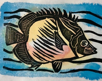 Hawaii Woodblock | Etsy