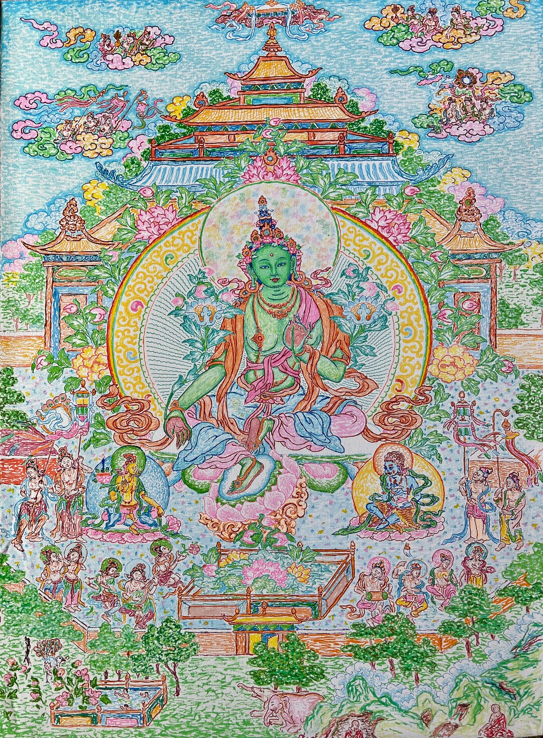 Green Tara by Artist Karma Phuntsok, Father of Contemporary Tibetan Art ...