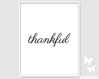 Thankful print | Etsy