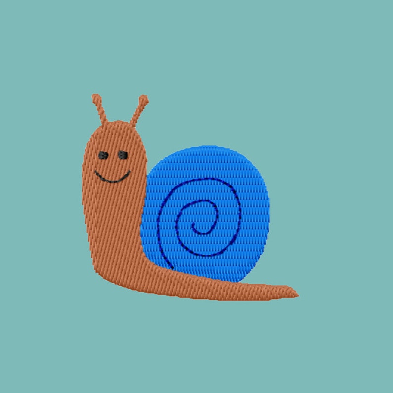 Sweet Snail Slug Embroidery Design Fill Stitch Mini Hoop 4x4 - Etsy