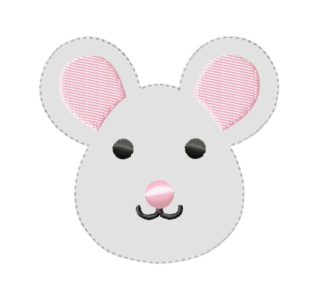 Mouse Head Machine Embroidery Design Applique 4x4 - Etsy
