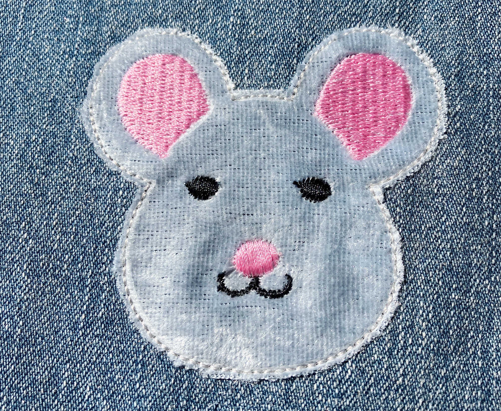 Mouse Head Machine Embroidery Design Applique 4x4 - Etsy